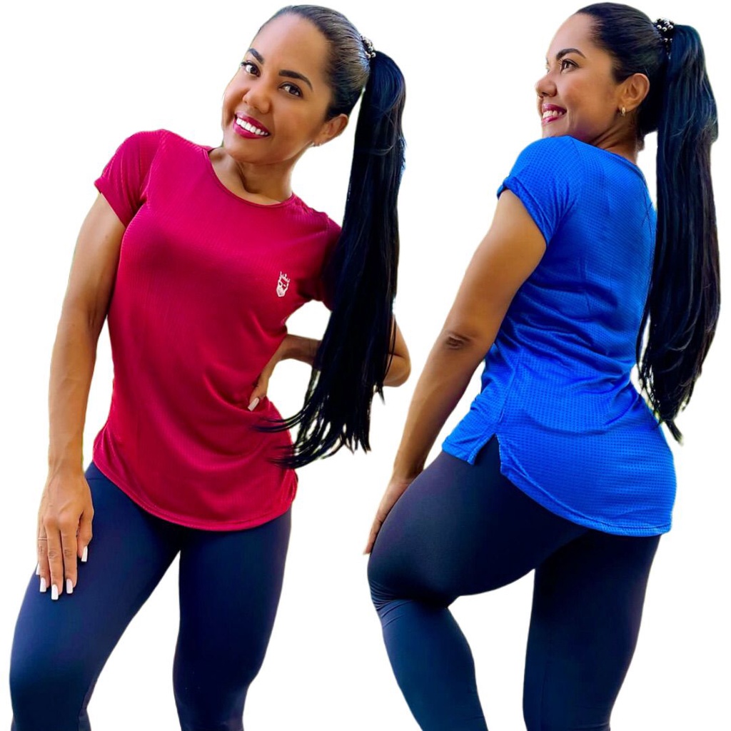 Kit 2 Blusas Fitness Longa Tapa Bumbum Dryfit Para Academia | Shopee Brasil