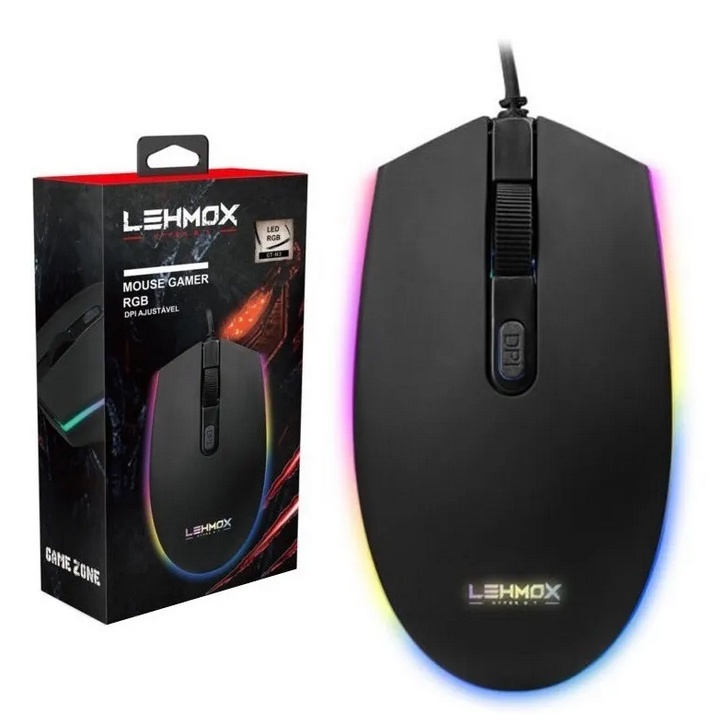 Mouse Gamer Led RGB com Fio LEHMOX - GT-M3 | Shopee Brasil