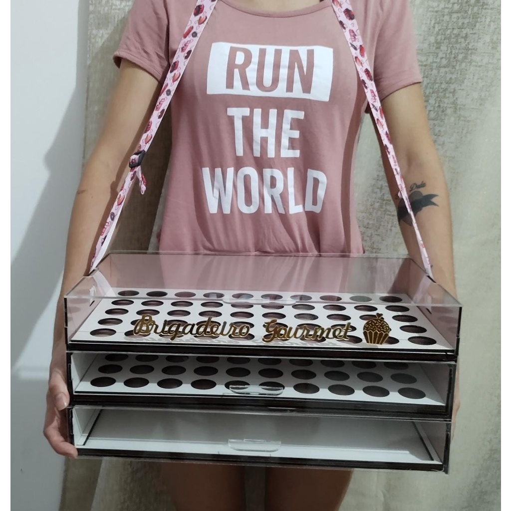 Expositor de brigadeiro 150 unidades frente em acrílico | Shopee Brasil