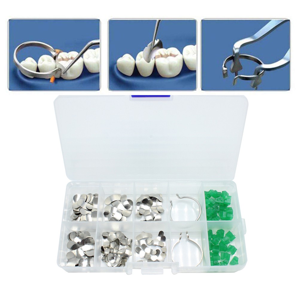 Full Kit Dental Matrix Sectional Contoured Matrices 40 Pcs Silicone Add ...