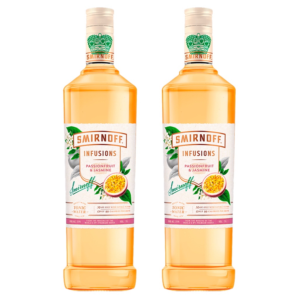 Kit 02 Vodka's Smirnoff Infusions Passion Fruit 998ml | Shopee Brasil