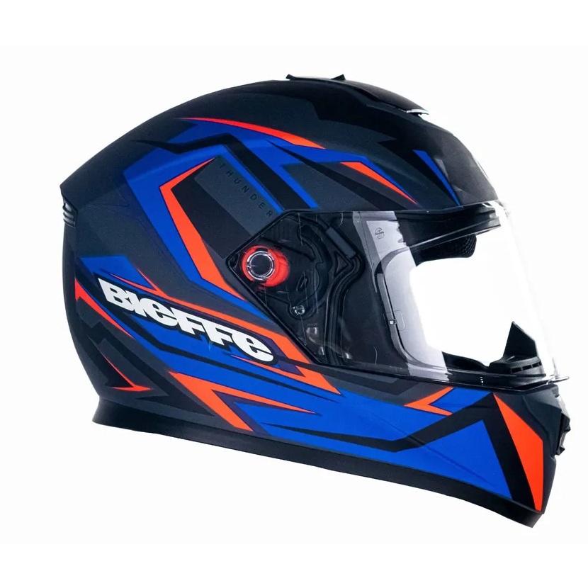 Capacete Bieffe B12 Thunder Preto Azul Vermelho Tam 58 | Shopee Brasil