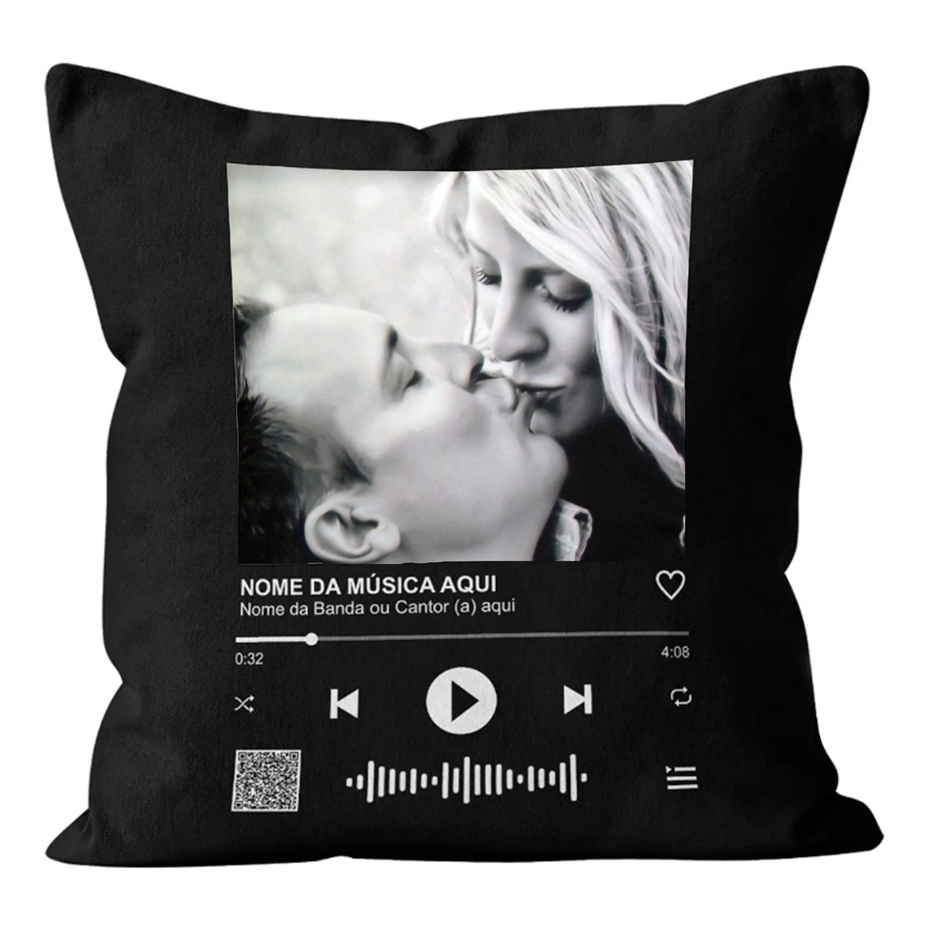 Almofada personalizada 30x30 - "Nossa Música" com Qr Code | Shopee Brasil