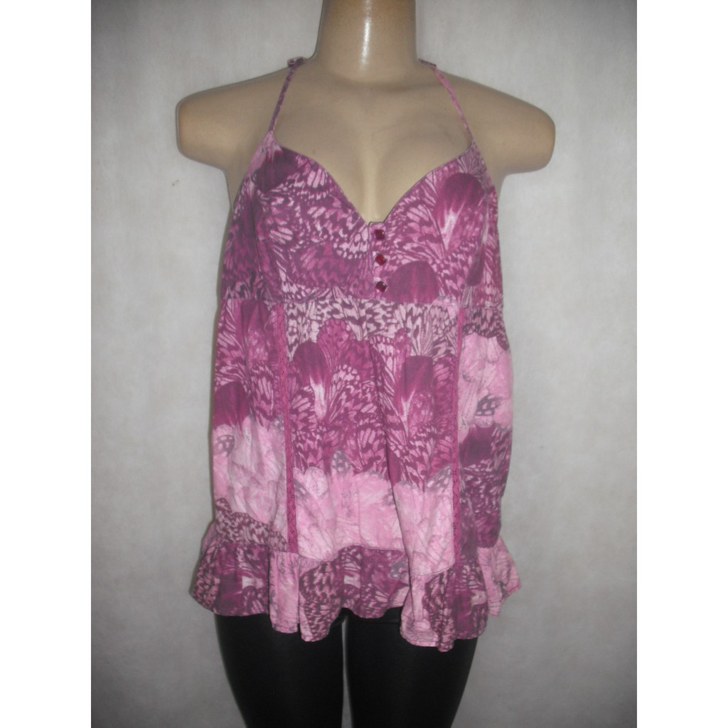 BLUSA ROXA ESTAMPADA HERING TAM M USADO BOM ESTADO CODF | Shopee Brasil
