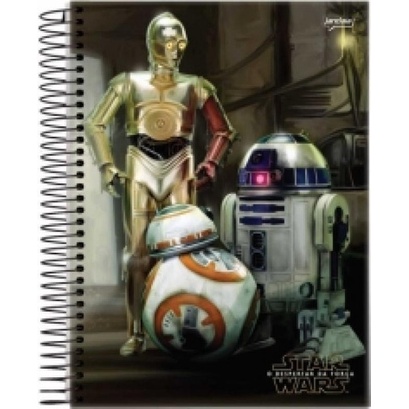 Caderno universitário star wars 15 Matérias 300 folhas + Postar ...