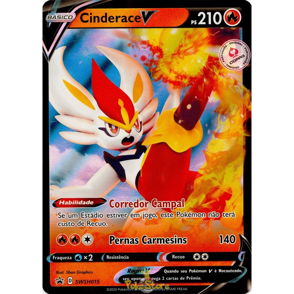 Carta Pokemon Cinderace V Português Card Original Copag | Shopee Brasil