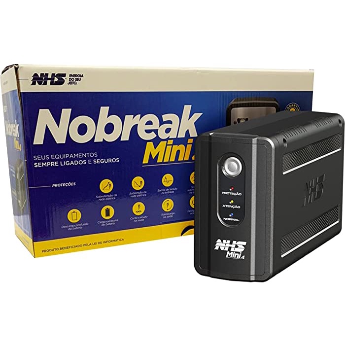 Nobreak NHS Mini 4 600va Entrada Bivolt E Saída 120v | Shopee Brasil