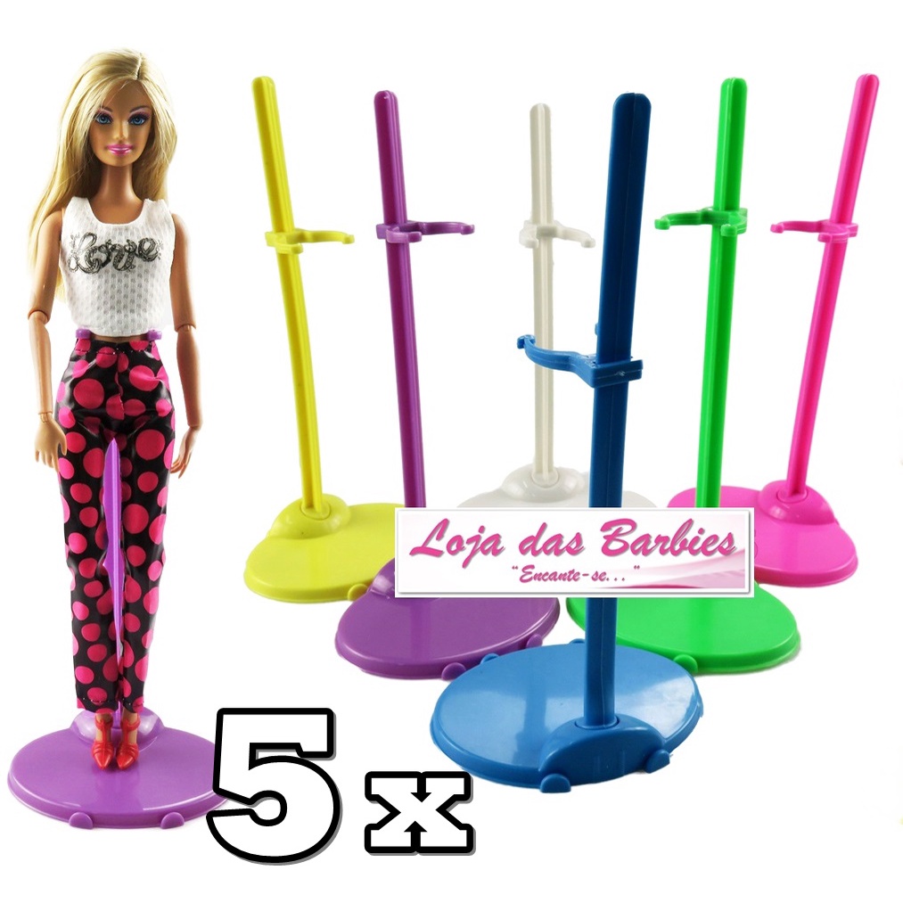 KIt 5 Suporte Para Boneca Barbie Monster High Pedestal Expositor Base ...