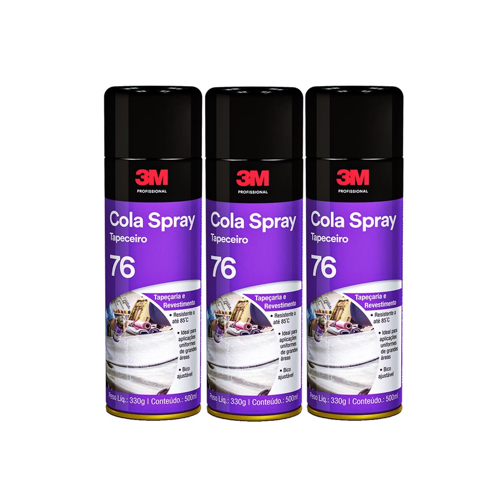 KIT 3 ADESIVO SPRAY 76 3M COLA SAPATEIRO DE CONTATO Novo | Shopee Brasil