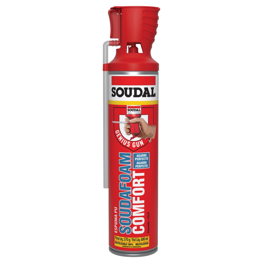Espuma de poliuretano para pistola Soudafoam Comfort Genius Gun Soudal | Shopee Brasil