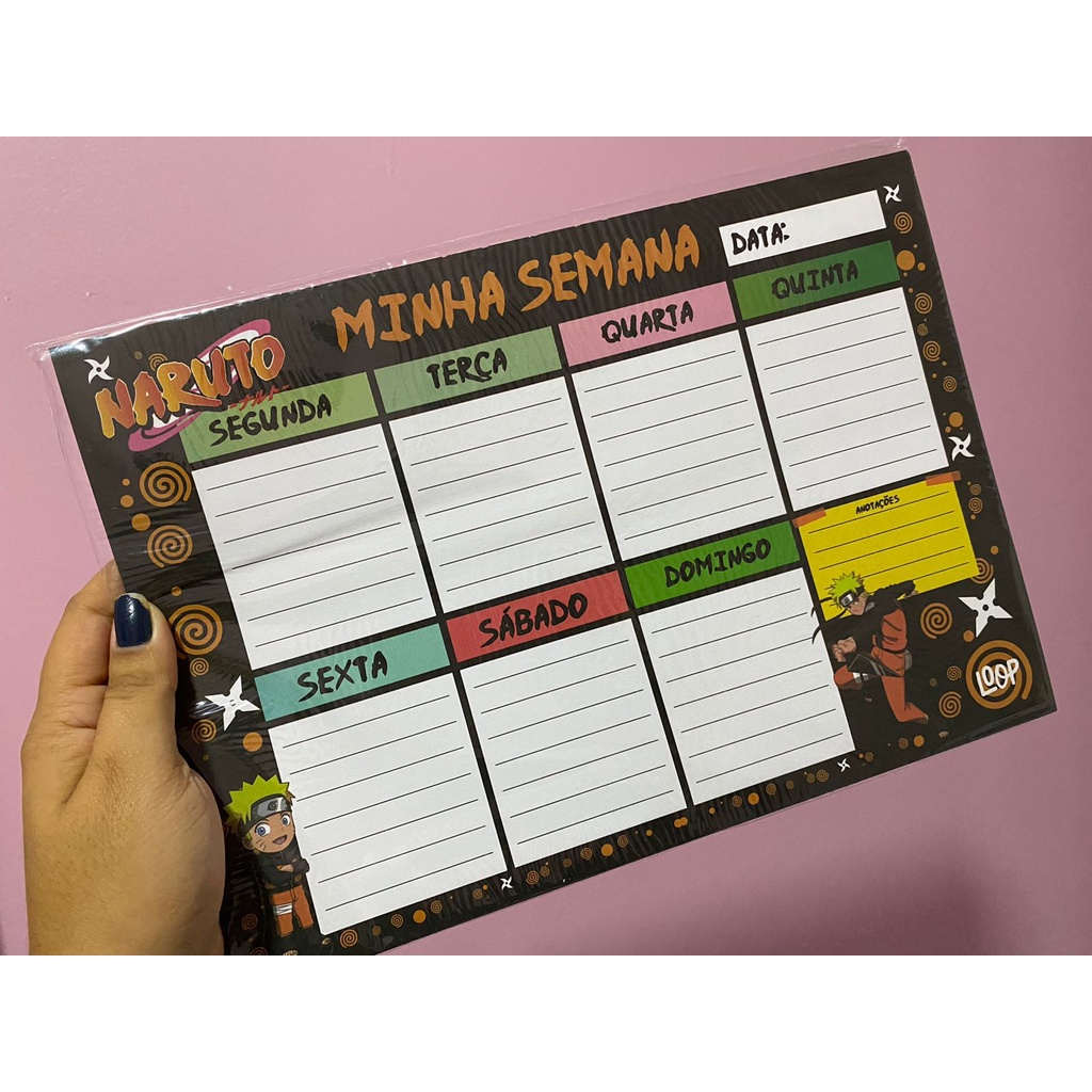 Planner Semanal Naruto - Planejamento semanal diária | Shopee Brasil