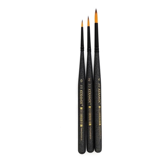 Kit 3x Pincel Keramik Mini Brush 313 Redondo N° (0, 2, 4) - Melhora o Preço