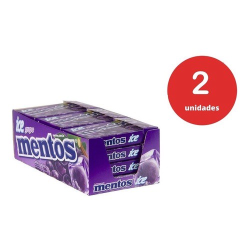 Kit 2 Displays Mentos Slim Box 12 X 24,1G - Ice Grape | Shopee Brasil