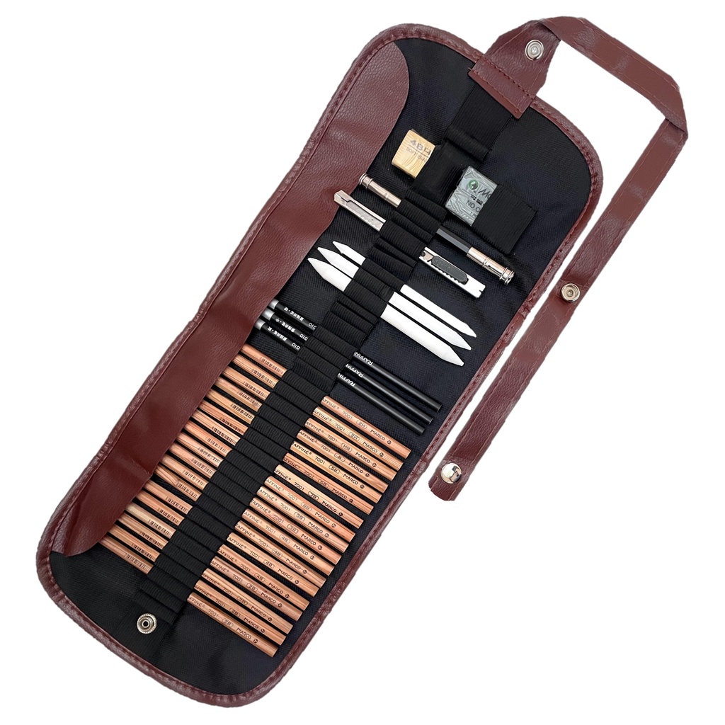 Kit Lápis Desenho Profissional 29pcs Marco Original | Shopee Brasil