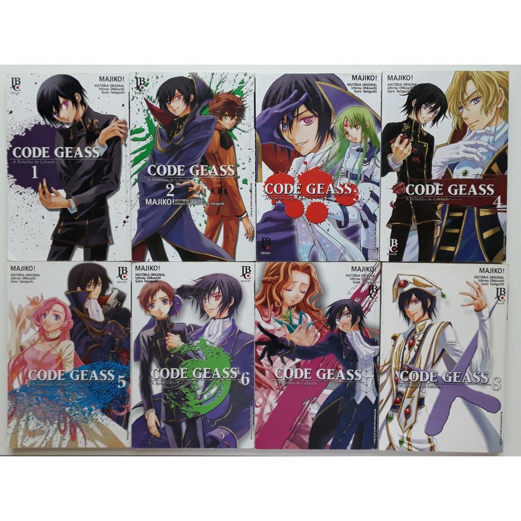 Coleção Mangás "Code Geass - A Rebelião de Lelouch" Completo (8 volumes ...