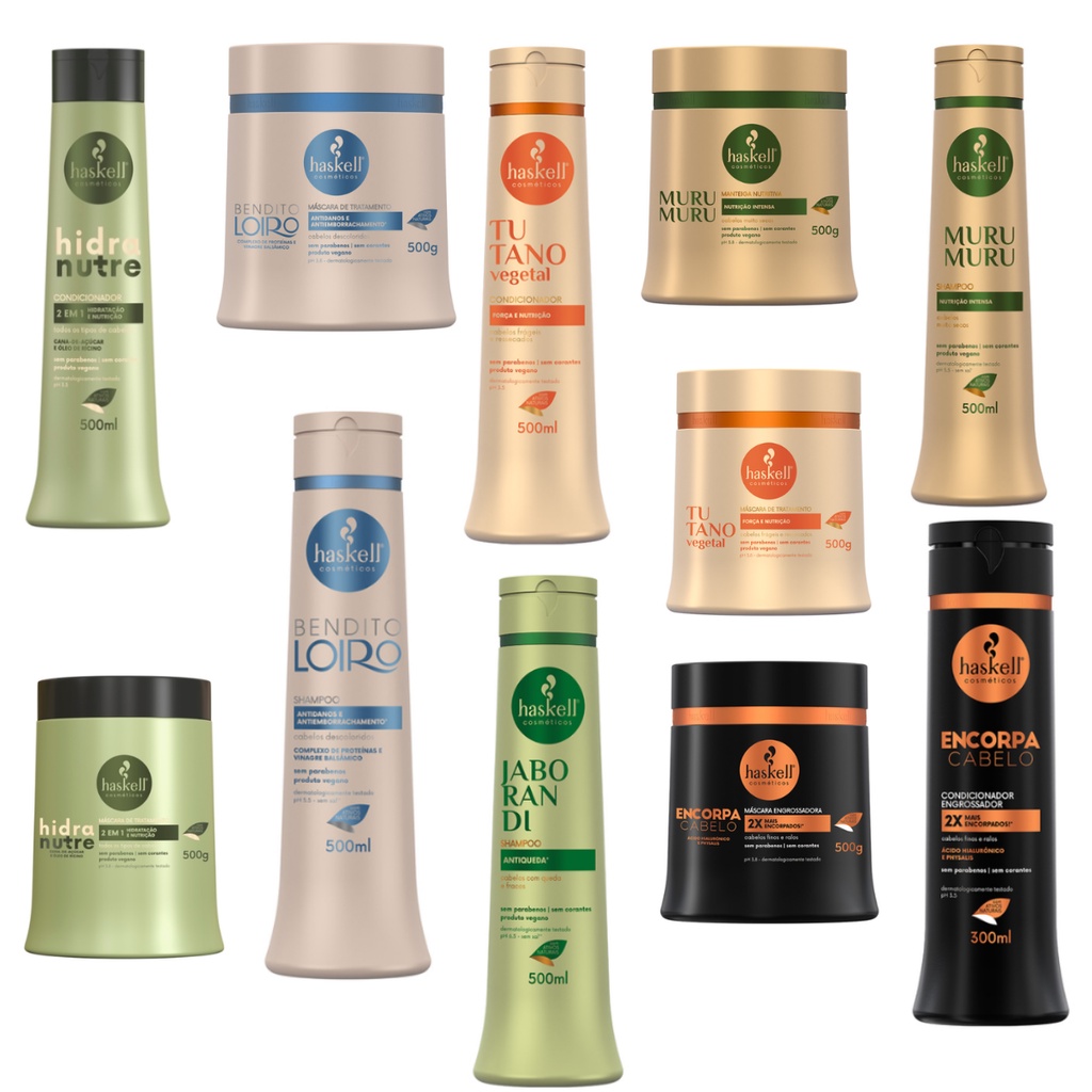 Kit Haskell Shampoo Condicionador e Mascara 500ml | Shopee Brasil