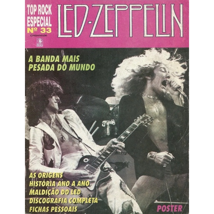 Revista: Top Rock Especial Nº 33 - Ano: 1993 - Led Zeppelin (Jimmy Page, Robert Plant, John ...