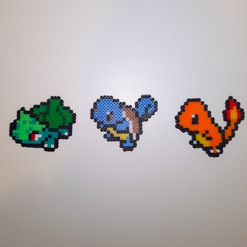 Pokémons iniciais Bulbasaur, Charmander e Squirtle | Pixel Art ...