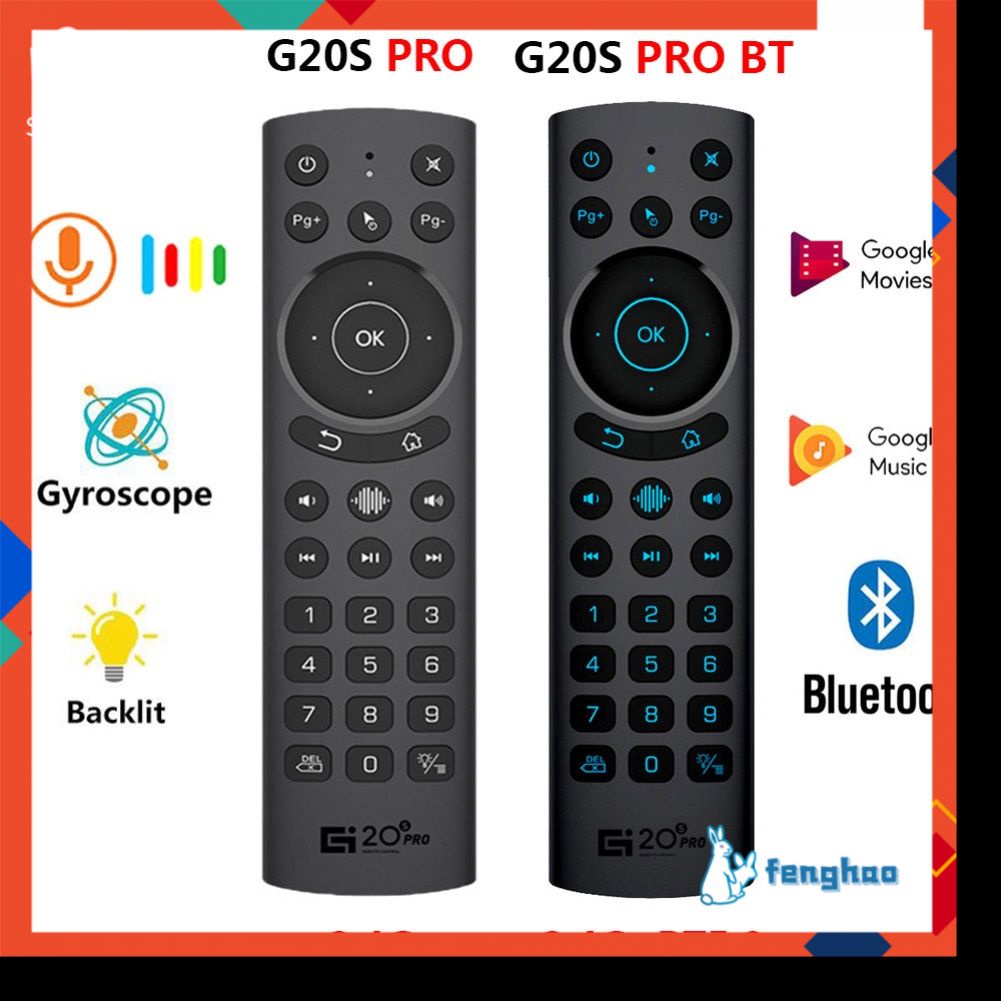 G20BTS Plus G20S PRO 2.4G Controle Remoto Giroscópio Sem Fio IR Learning bluetooth 5.0 Para TV ...