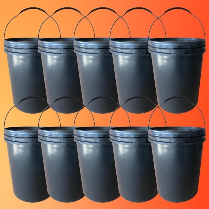 balde preto com alça - Kit 10 Peças | Shopee Brasil