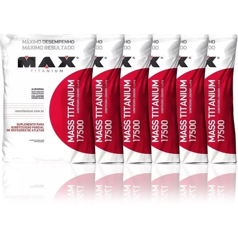 Mass Titanium Chocolate 1,4kg - 6 Unidades - Max Titanium | Shopee Brasil