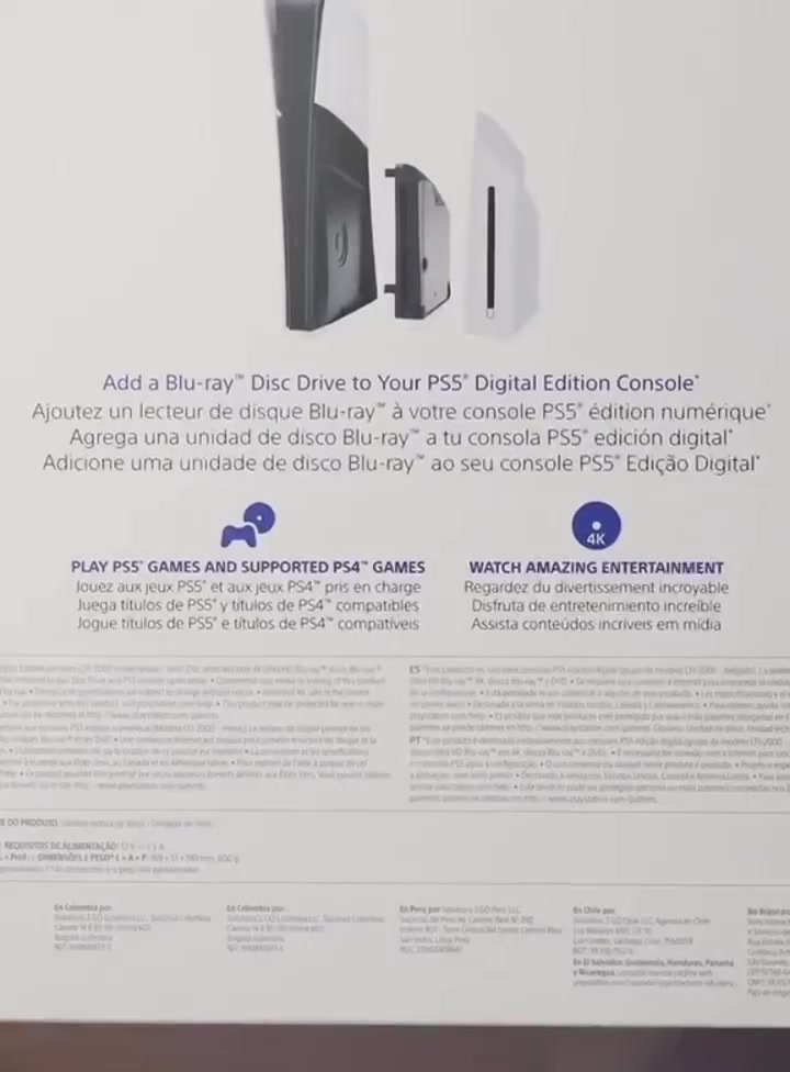 Unidade De Disco Ps5 Slim Digital - Leitor De Discos Para Ps5 Slim Digital | Shopee Brasil