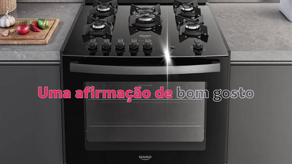 Fogão de Embutir 4 Bocas Preto com Mesa de Vidro Dako Supreme Bivolt | Shopee Brasil