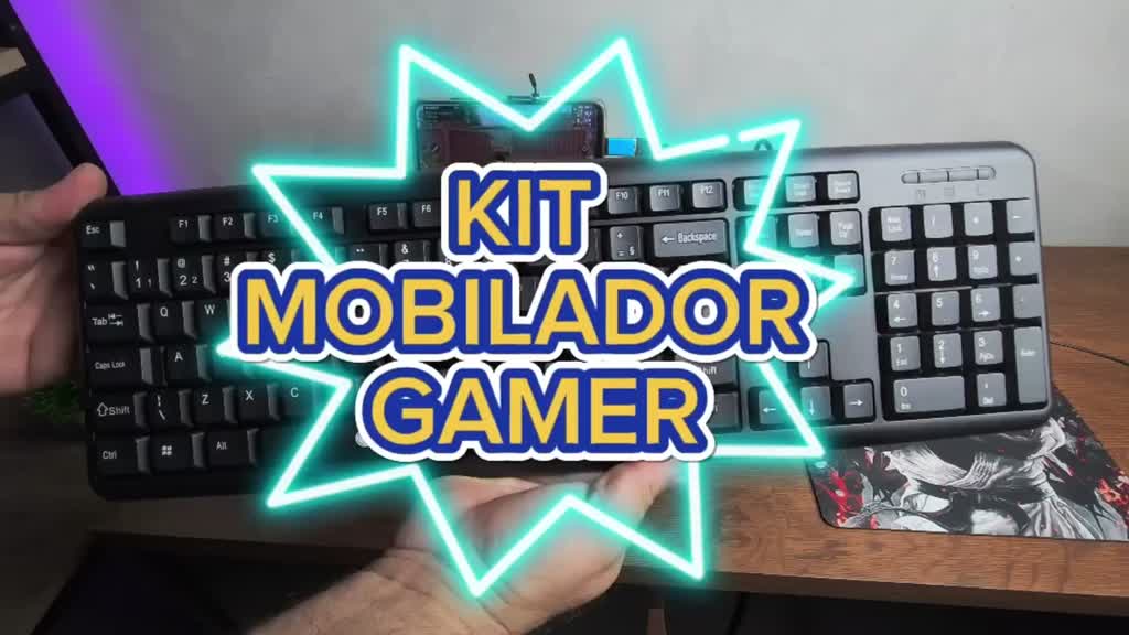 Kit Mobilador Gamer Para Android Com Teclado Mouse Tripé e Adaptador C ...