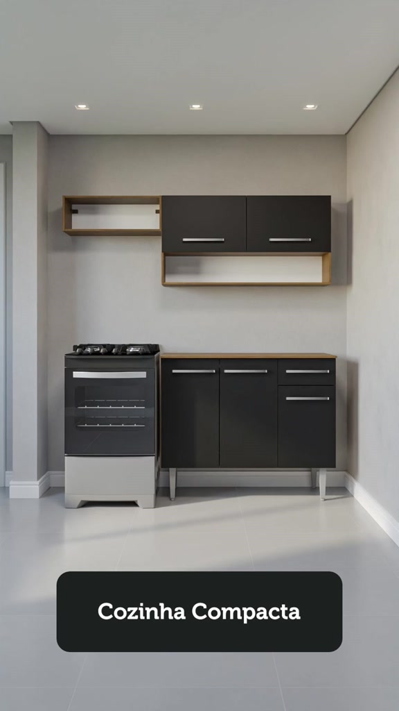 Balcão Gabinete Armário de Cozinha 3 Portas e 1 Gaveta Rustic/Preto Emilly Madesa | Shopee Brasil