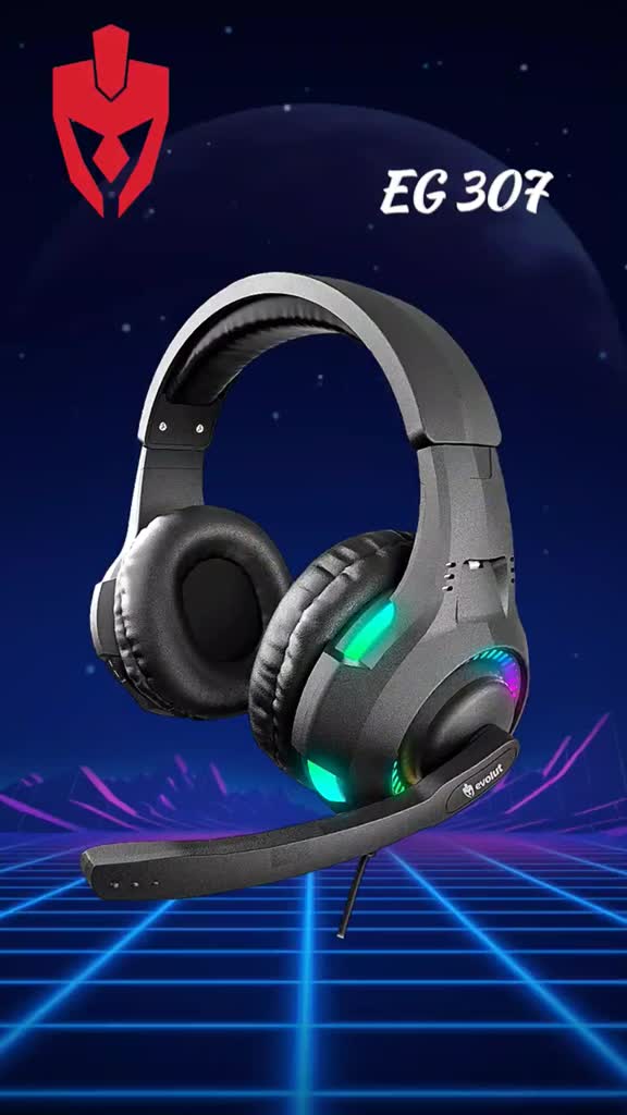 Fone Headset Gamer C/ Luz Led P/ Celular Jogar Free Fire Cor Preto Cor ...