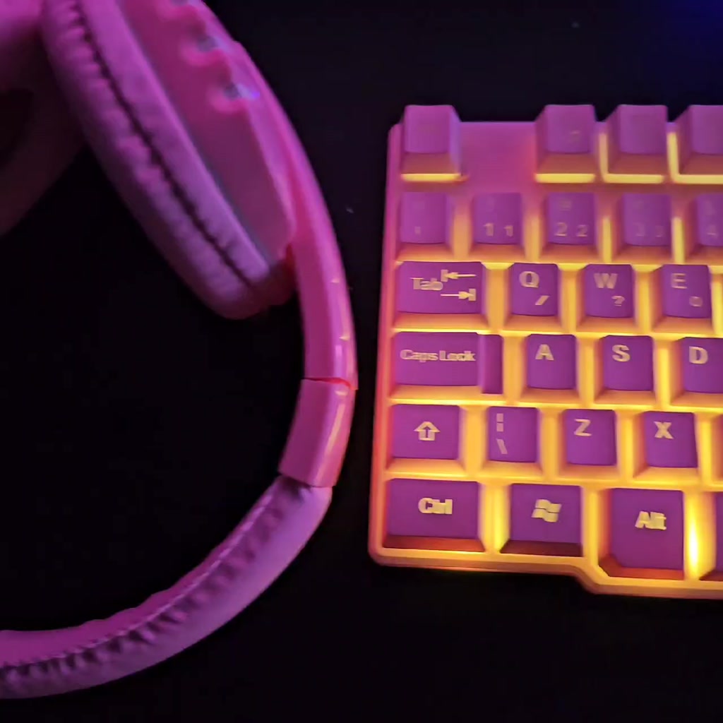 KIT GAMER ROSA COM TECLADO SEMI MECANICO, MOUSE COM 1200 DE DPI E ...