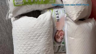 Kit 2 Travesseiros NASA Flex Duro Firme Alto Não Afunda + Com 2 Fronha Grossa Impermeavel ...