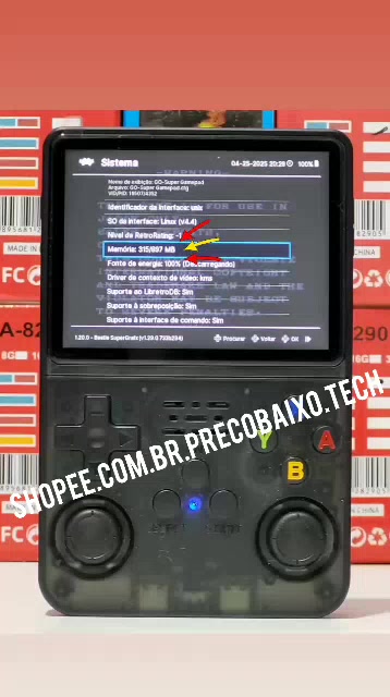 R36s Console Portátil retrô sistema arkos Original 64GB Consoles Com 18 ...