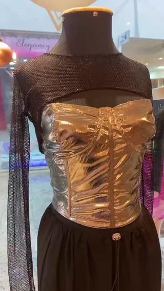 Corset Metalizado Prateado Disco EXCLUSIVO Tomara Que Caia Ajuste ...