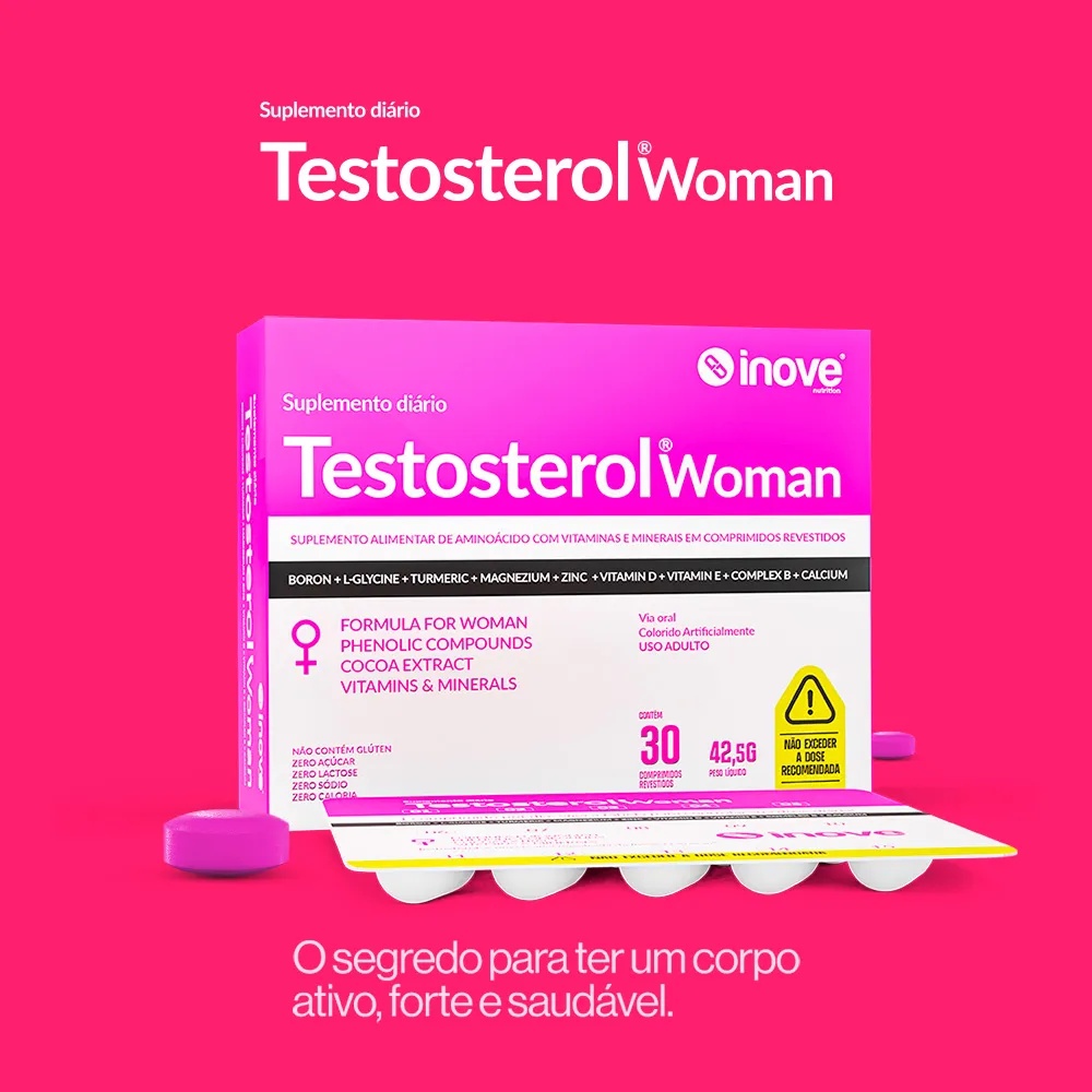 TESTOSTEROL WOMAN INOVE NUTRITION 30 COMP | Shopee Brasil