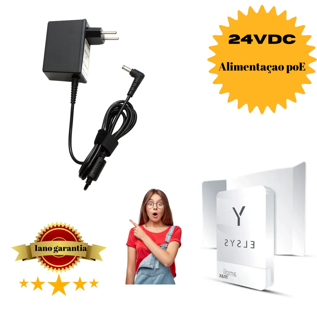 Fonte Amplimax 4g Elsys 24volts Alimenta Poe | Shopee Brasil