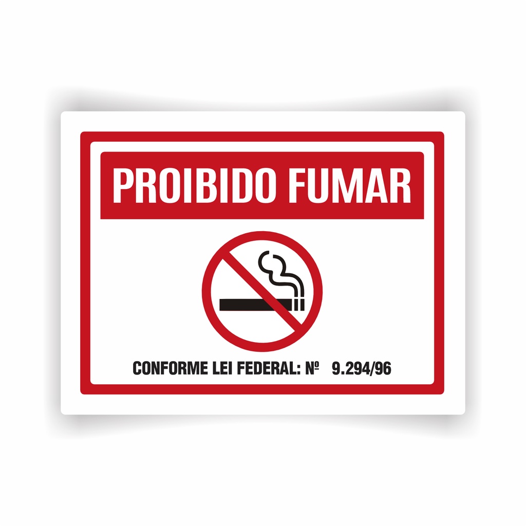 Placa de Sinalização: Proibido Fumar Conforme Lei Federal - Tam ...