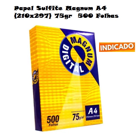Papel Sulfite Magnum A4 (210x297) 75gr 500 Folhas | Shopee Brasil