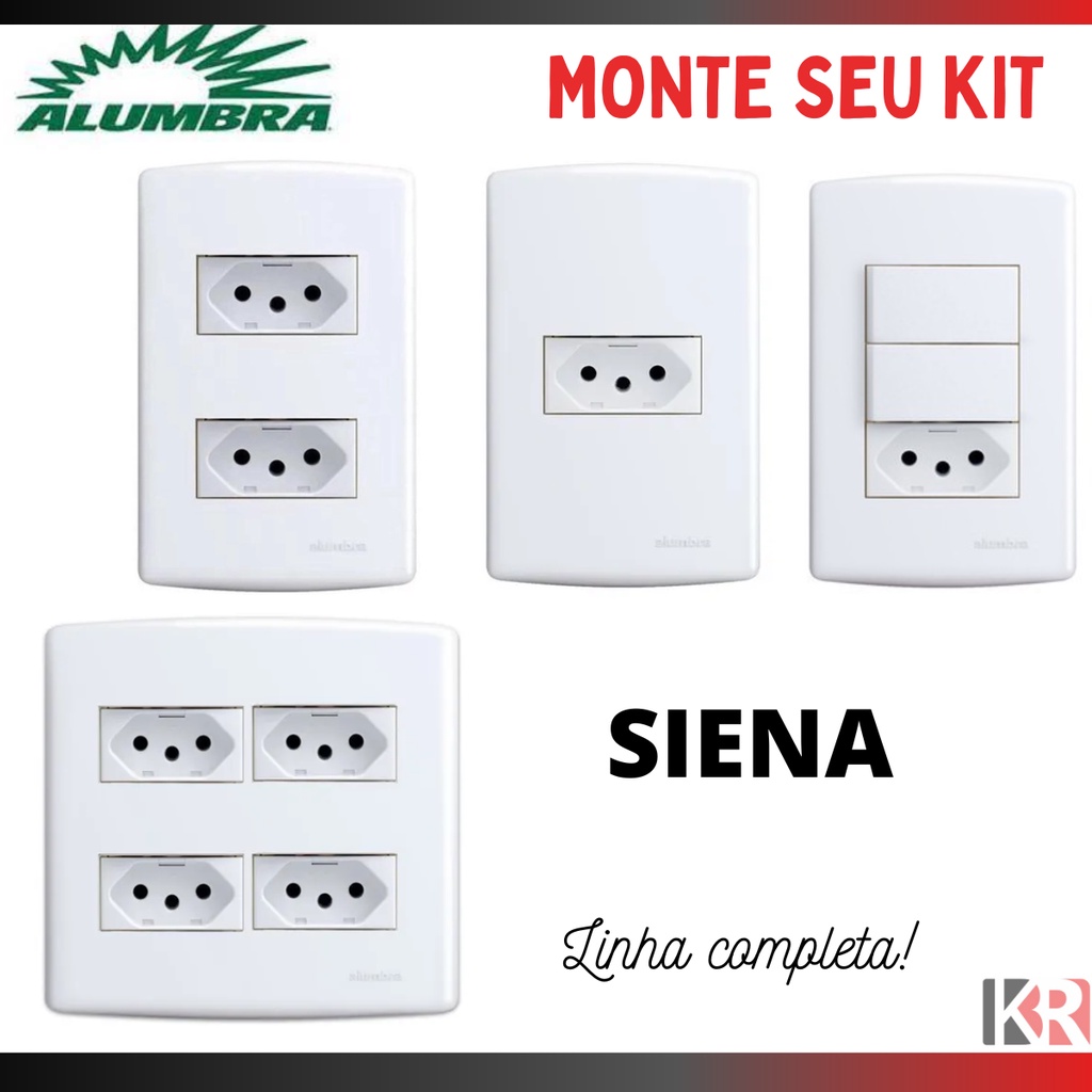 Interruptor e Tomada - ALUMBRA siena | Shopee Brasil