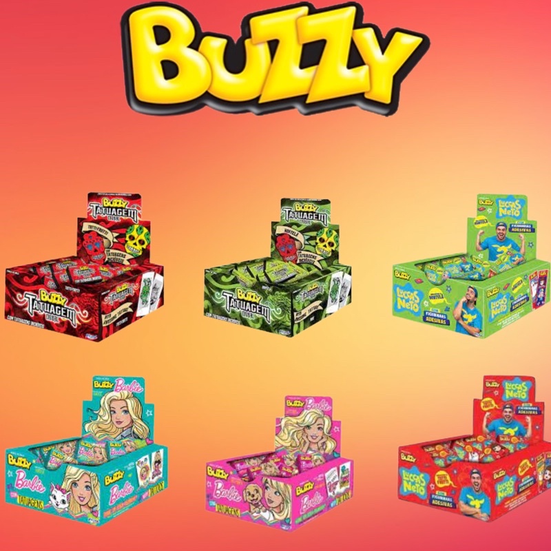 Chicle Buzzy Tatuagem 400g | Shopee Brasil