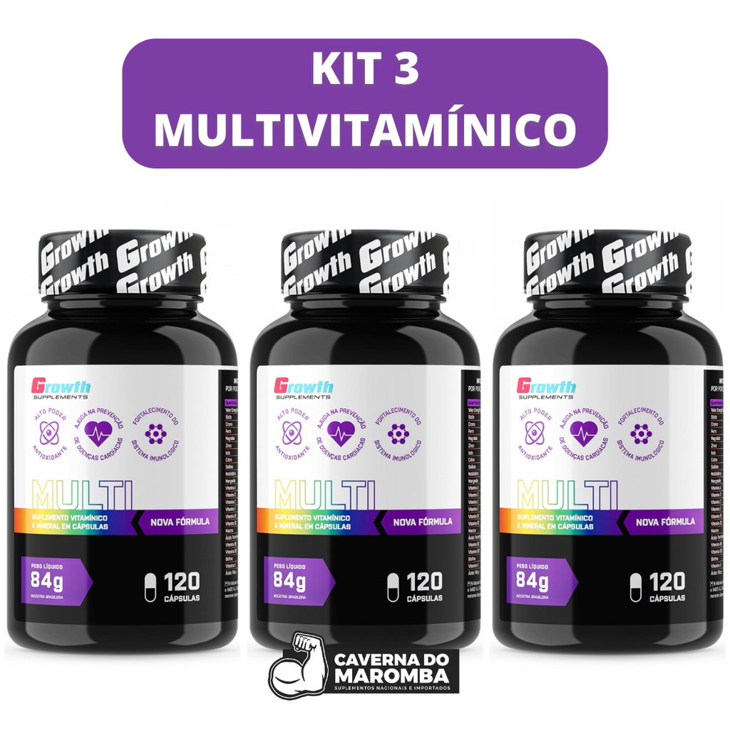 Kit 3 Multivitamínico Completo 120 Cápsulas Nova Fórmula Original ...