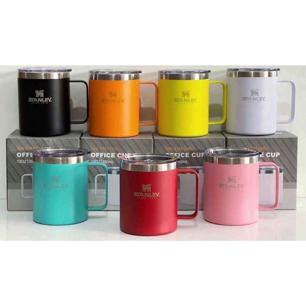 CANECA TÉRMICA COM ALÇA COM TAMPA STANLEY QUENTE FRIO 350ML | Shopee Brasil