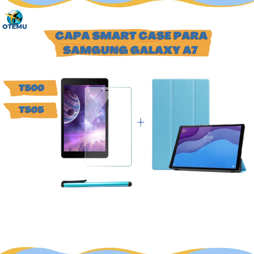 Capa Smart + Película de Vidro + Caneta Para Tablet Galaxy Tab A7 10,4 T500 T505 | Shopee Brasil