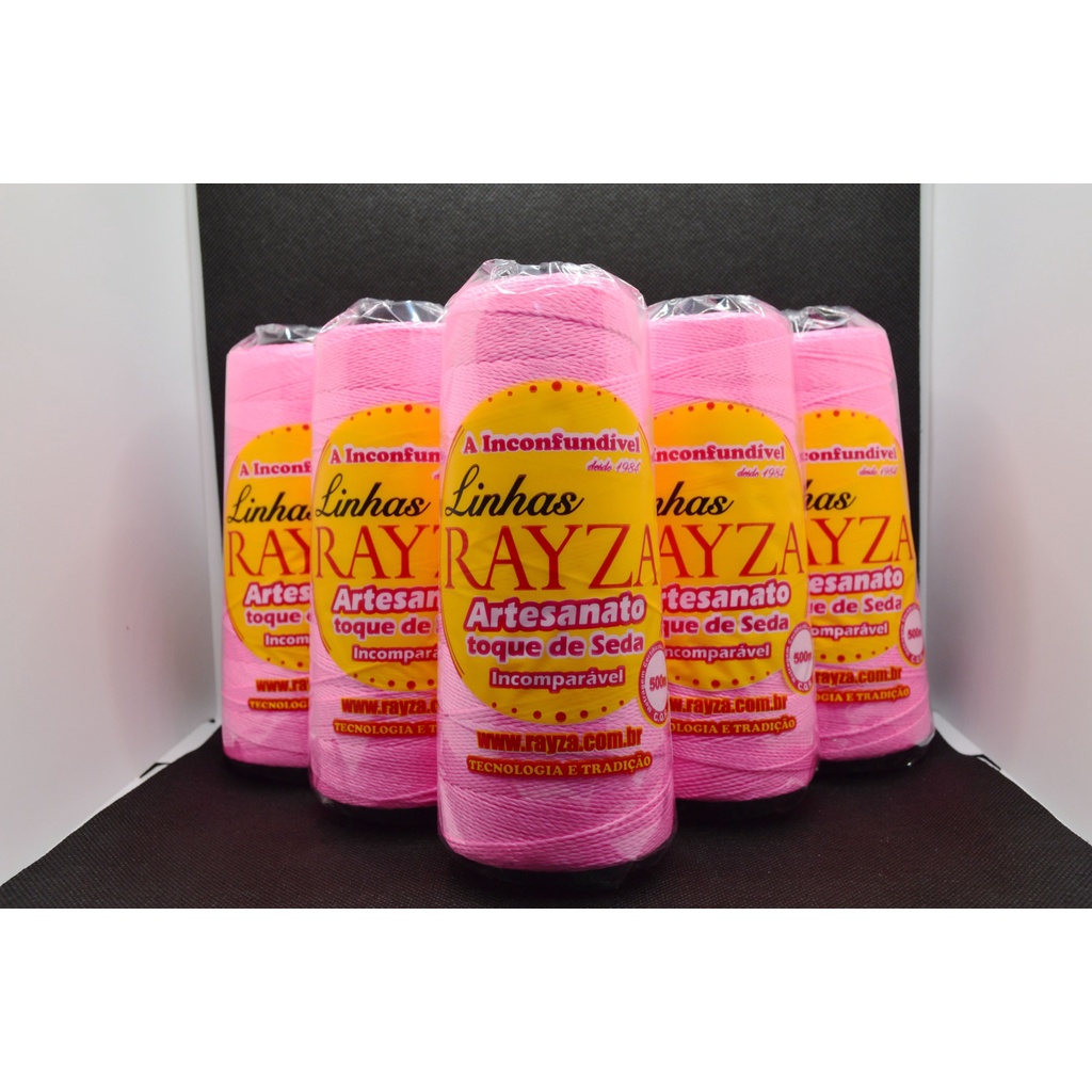 Linhas Rayza Artesanato ++ Grossa 98094 Rosa Fluo Pack 5 Un. | Shopee ...