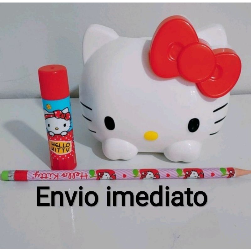 Kit Hello Kitty cola bastão + Lápis com borracha material escolar ...