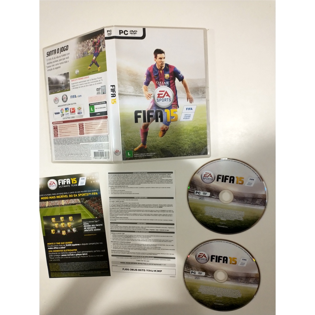 FIFA 15 jogo original pc dvd completo key usada - Escorrega o Preço