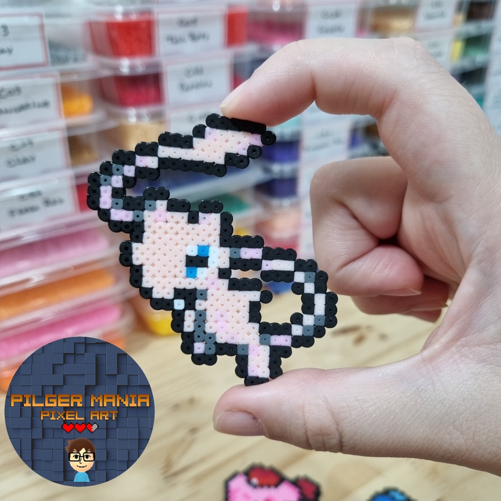 Chaveiro / Imã Pokémon Mew Hama Beads Perler Beads Pixel Art | Shopee ...