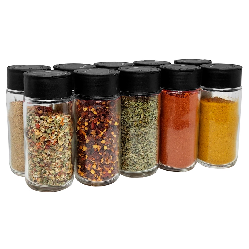 Kit 25 Potes de Vidro para Temperos com Tampa Abertura Dupla | Shopee ...