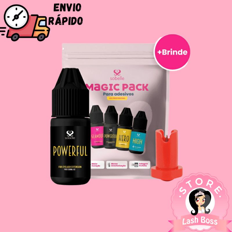 Cola para Alongamento e Extensão de Cilios Fio a Fio e Volume Sobelle Poweful 3ml | Shopee Brasil
