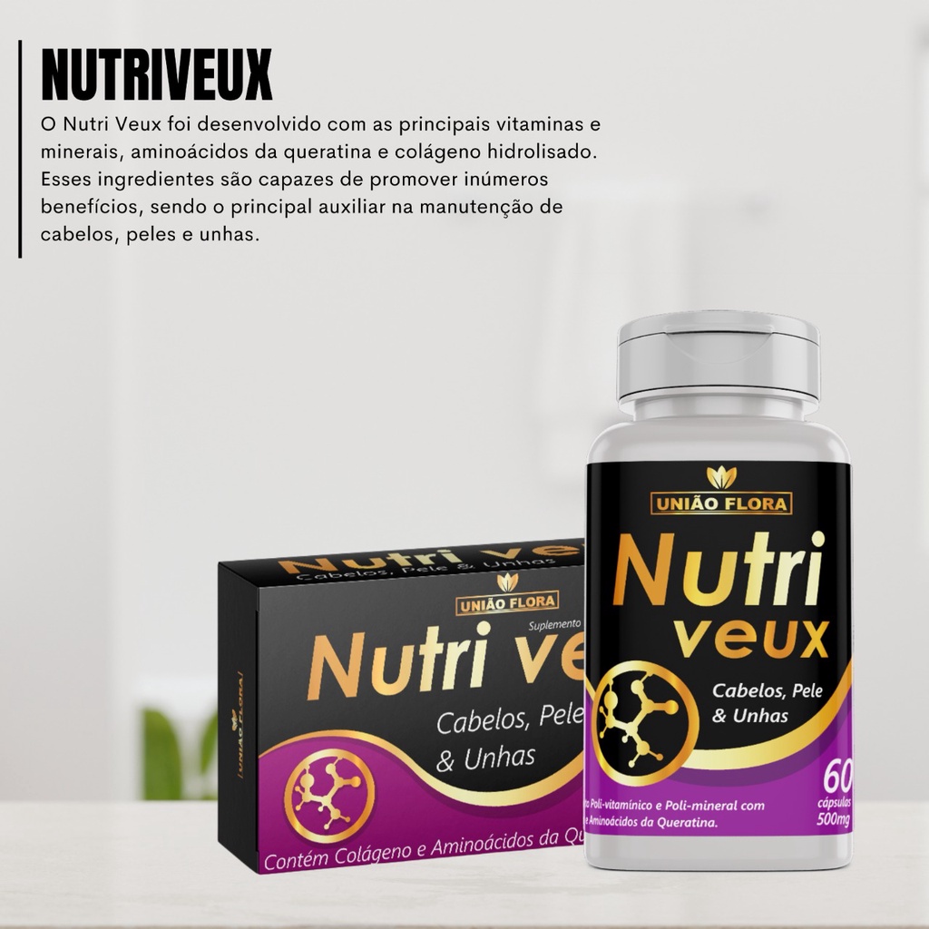 Nutriveux 500mg | 60 cápsulas | Shopee Brasil